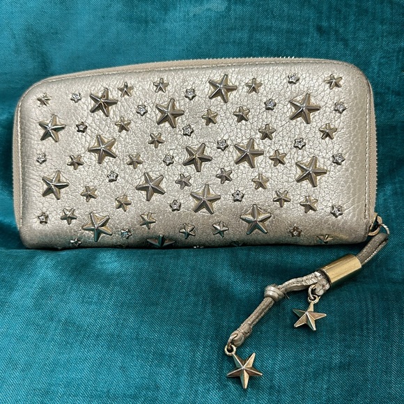 Jimmy Choo | Bags | Jimmy Choo Zippy Star Wallet Silver | Poshmark